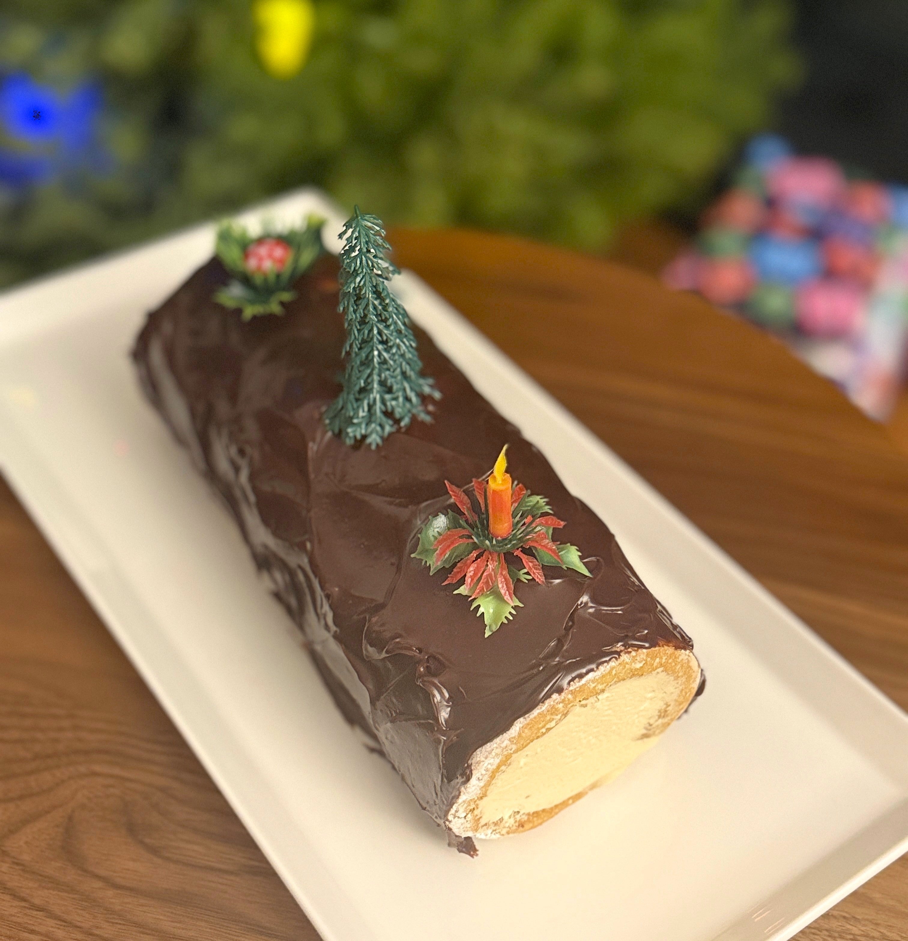 Yule Log with Coffee Cream and Ganache – Flour & Olive